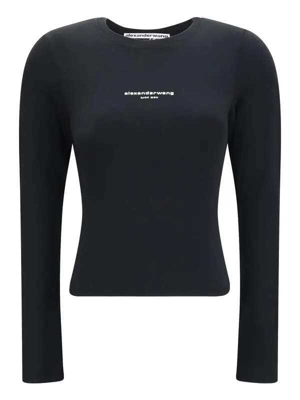 Alexander Wang Long Sleeve Logo T-shirt - Black