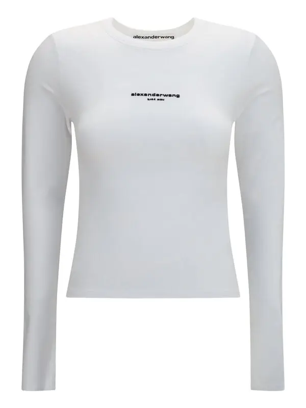Alexander Wang Long Sleeve Logo T-shirt - White
