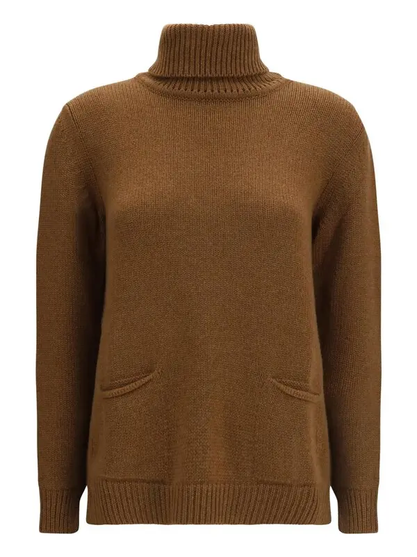 ELLA High Neck Sweater - Brown