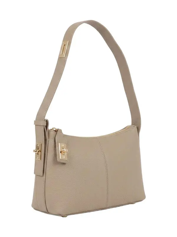 MODENAIRE Leather Shoulder Bag With Gold Hardware - Black/yellow