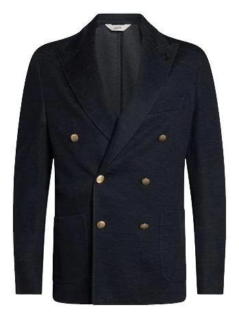 PAOLONI Blazer Size Cotton, Virgin Wool, Acrylic, Polyamide - Blue