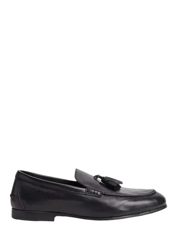 Tommy Hilfiger Leather Loafers With Tassel Detail - Black