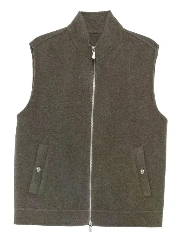 Eleventy Wool Gilet - Green