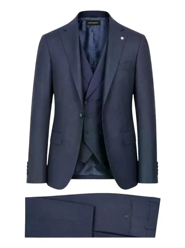 LUIGI BIANCHI MANTOVA Single-breasted Three-piece Suit - Blue