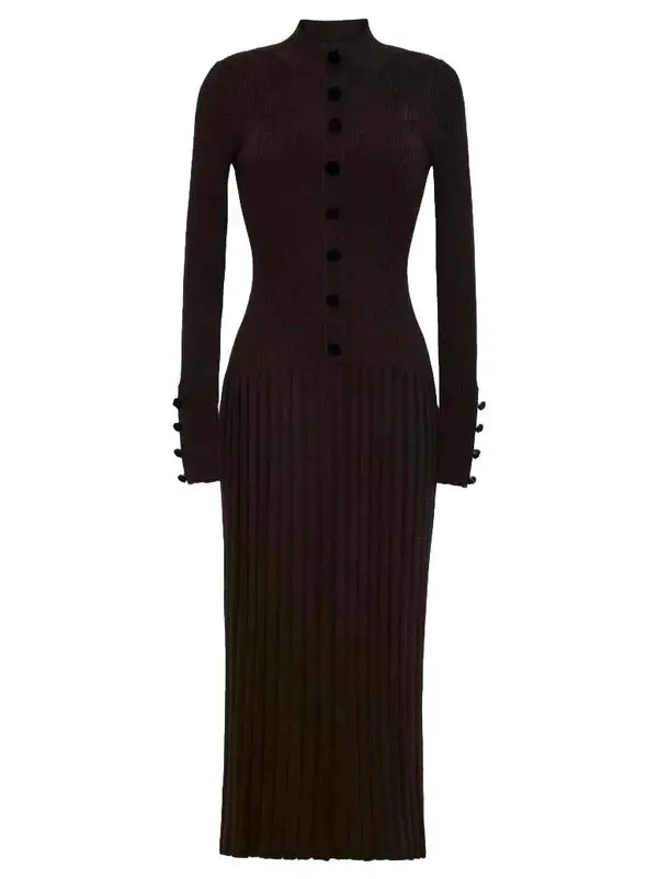 Cara Cara Easton Ribbed-knit Midi Dress - Brown