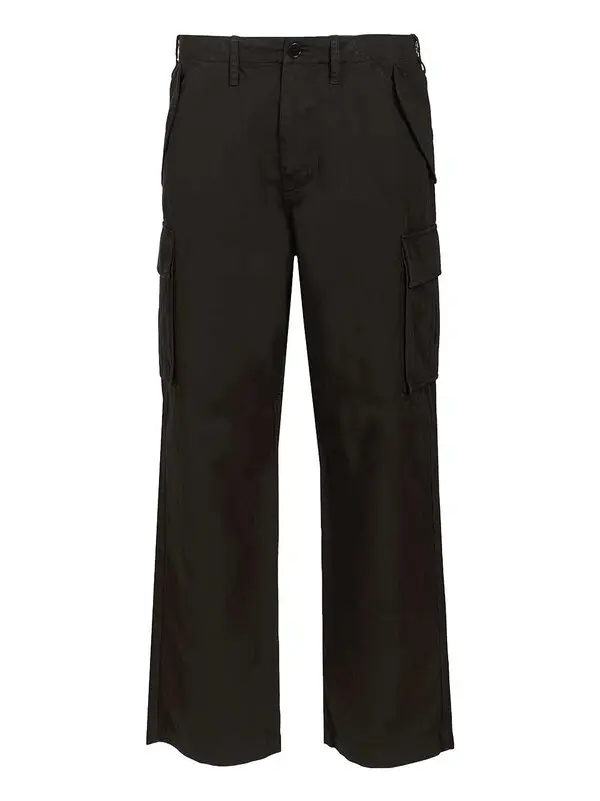 Burberry Cargo Trousers In Cotton Twill - Black