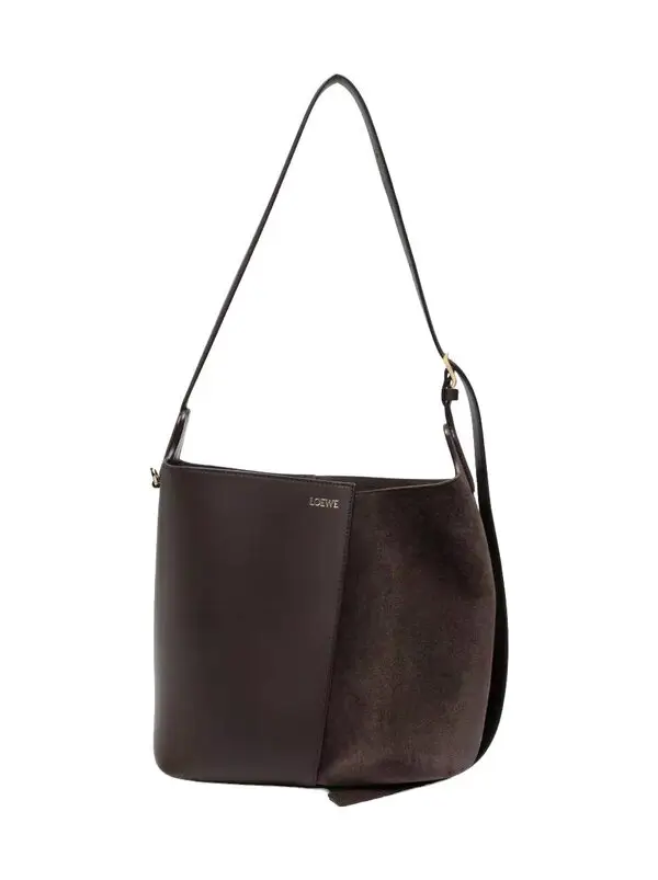 Loewe Bilbao Leather And Suede Shoulder Bag - Brown