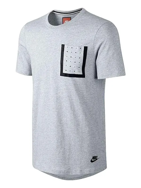 Nike Bonded Pocket Tshirt 'birch Heather Grey - Birch Heather/black