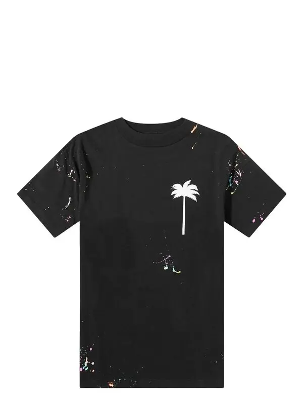 Palm Angels Pxp Painted Classic Tee 'black White - Black/white