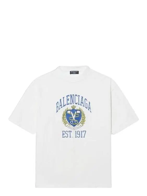 Balenciaga Varsity Logo T-shirt Medium Fit - White