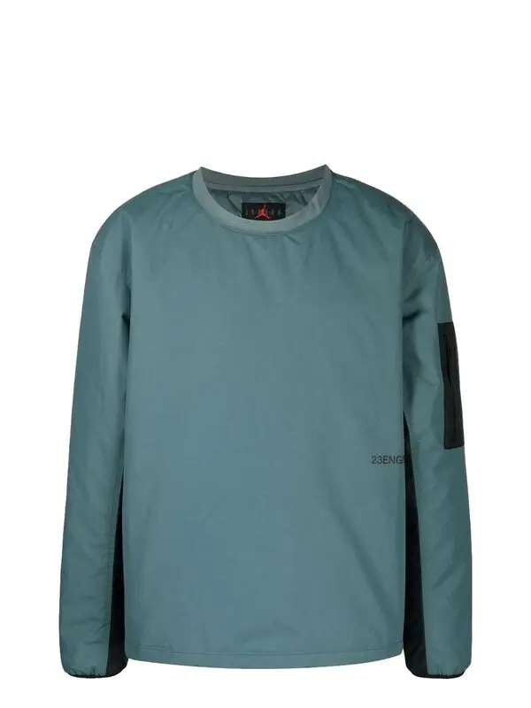 Nike Splicing Design Sleeve Pocket Detail Pullover Round Neck Pullover Long Sleeves Hoodie Navy Blue - Default Colorway