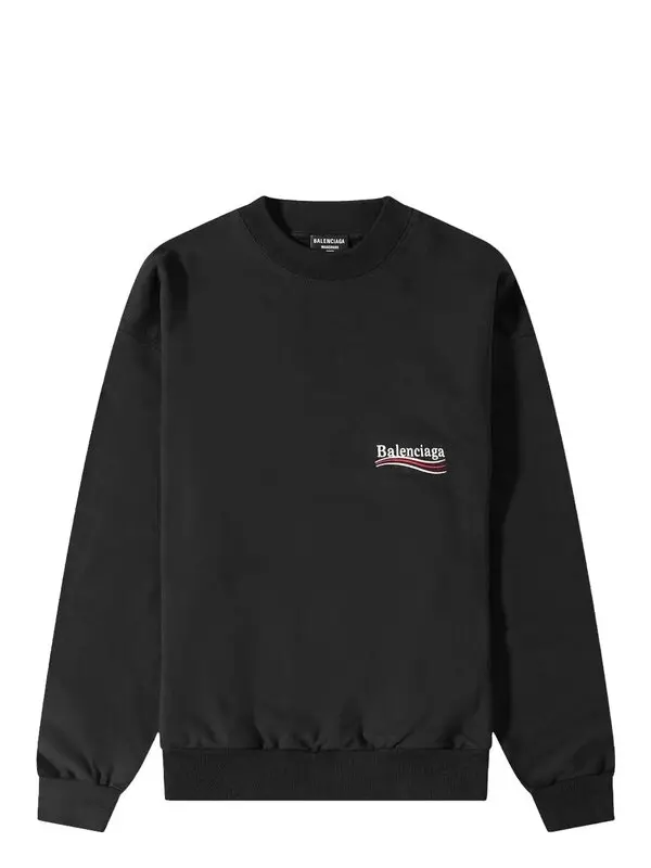 Balenciaga Political Campaign Crewneck Sweater - Black