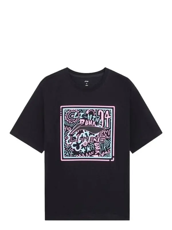 LI-NING Hoops Graphic T-shirt 'black - Black/multi-color