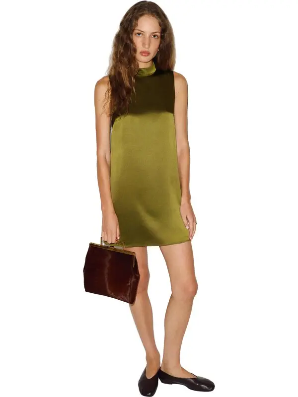 REFORMATION Lantana Silk Mini Dress - Green
