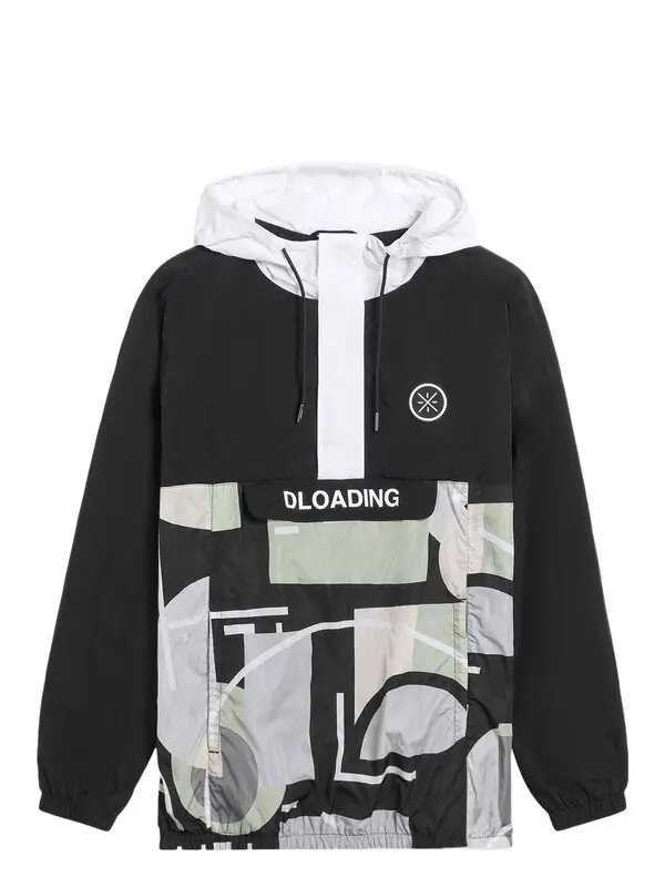 LI-NING Way Of Wade Dloading Graphic Half Zip Windbreaker - Black/white