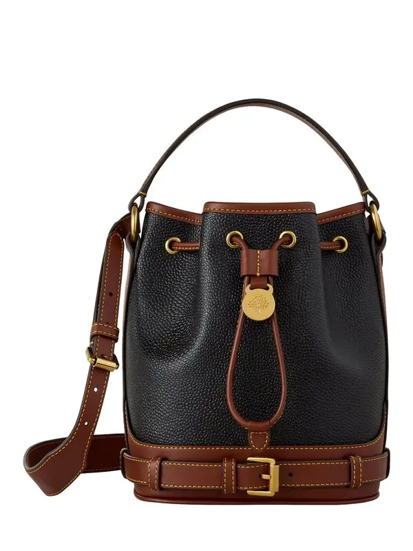 Mulberry Leather-trimmed Bucket Bag - Black