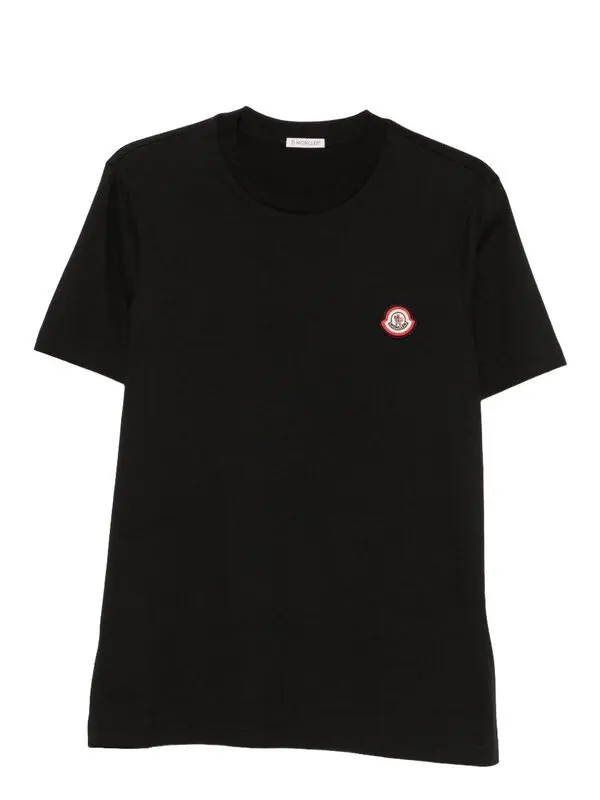 Moncler Logo Cotton T-shirt - Black