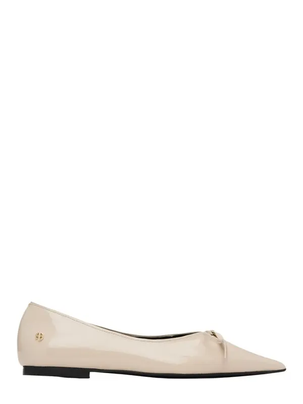 ANINE BING Hilda Patent Leather Ballet Flats - Beige