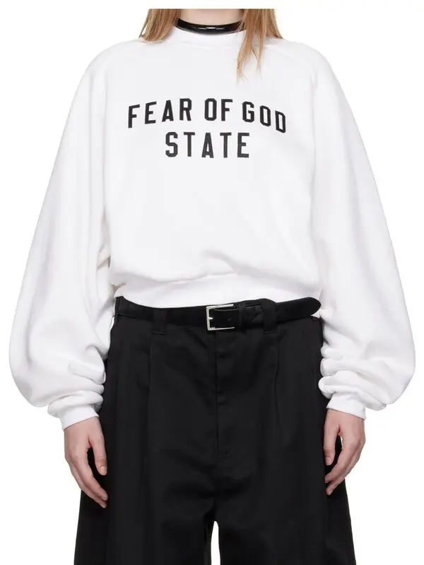 Fear Of God Ribbed Round-neck Sweatshirt - White