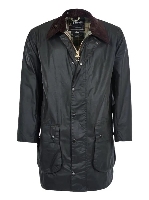 Barbour Border Waxed Jacket - Black