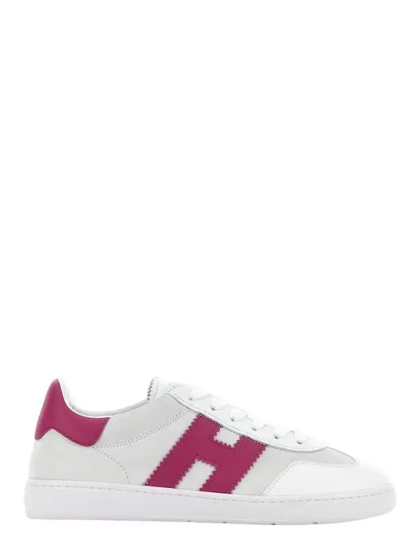 Hogan Round Toe Lace Up Casual Sneakers - White