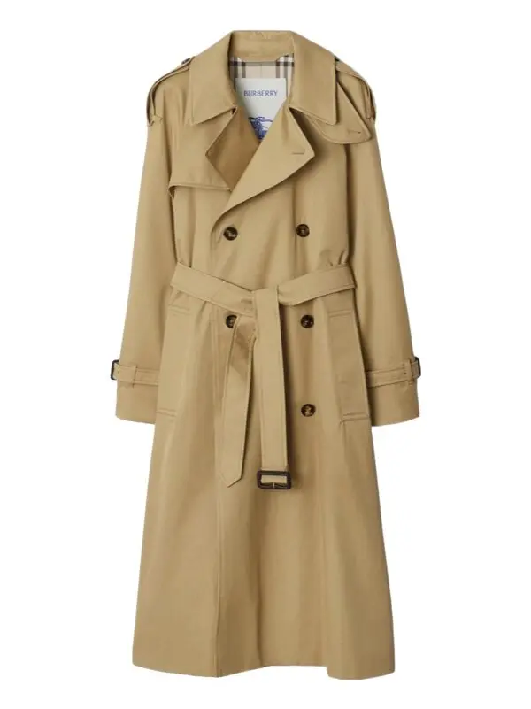 Burberry Double-breasted Belted Trench Coat - Light Brown