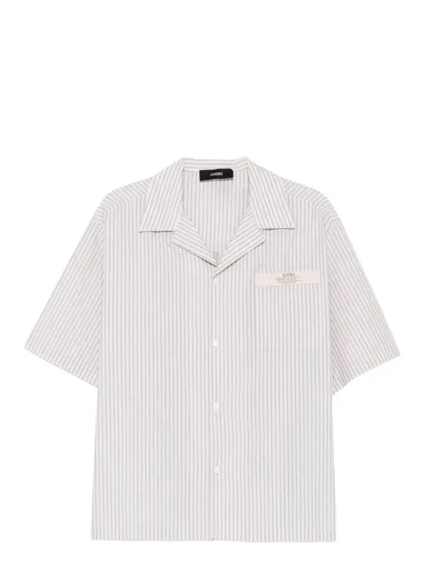 Amiri Box Camp Striped Shirt - Beige