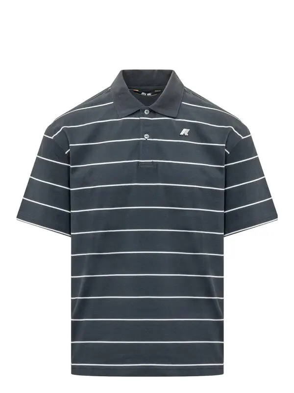 K-WAY Valar Slim Fit Striped Polo Shirt - Black