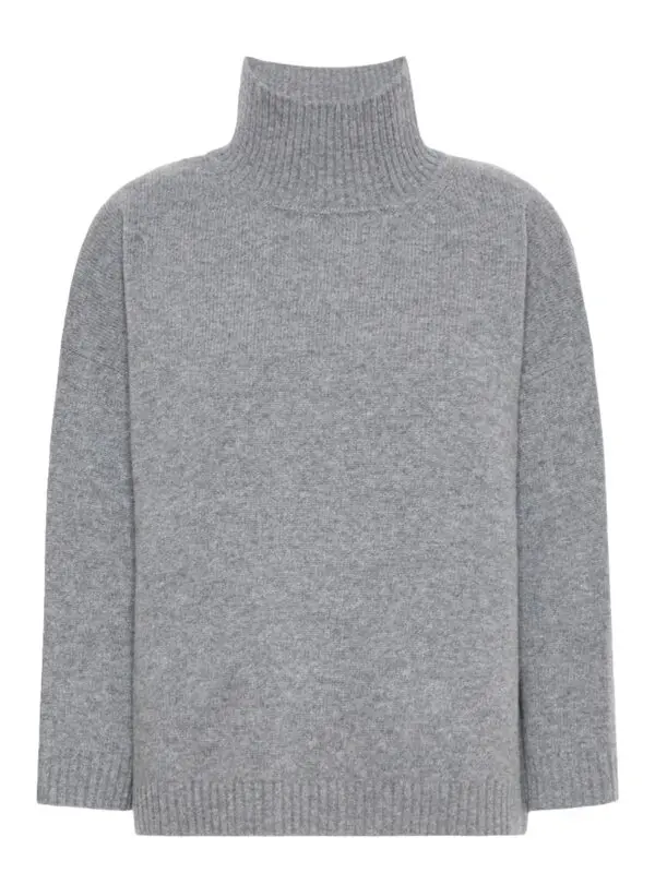 Max Mara Borgia Turtleneck Knitted Sweater - Medium Gray
