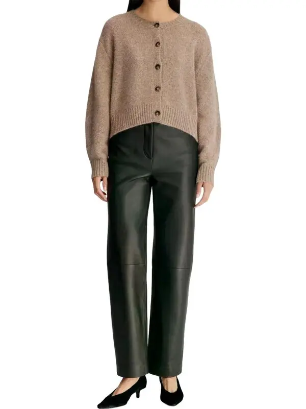 Loulou De Saison Remus Ribbed-knit Cropped Cardigan - Neutrals