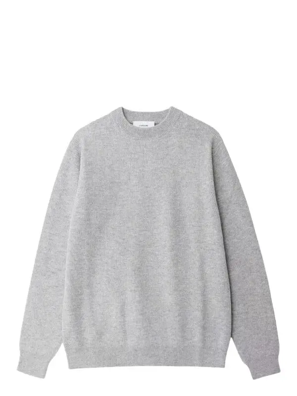 LARDINI Ribbed-knit Crew-neck Sweater - Grey