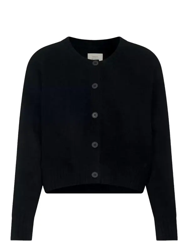 Loulou De Saison Ribbed-knit Crew-neck Cardigan - Black