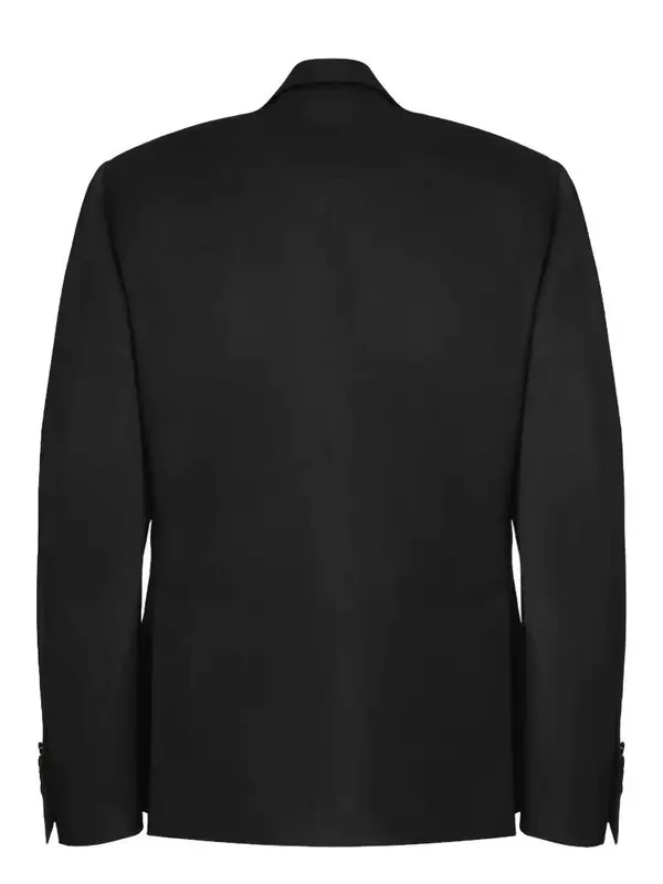 LARDINI Double-breasted Peak-lapel Jacket - Black