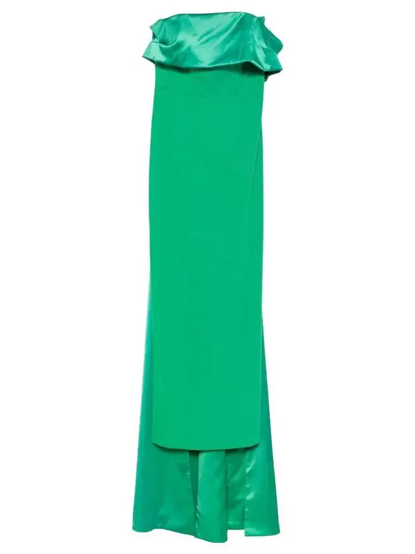 ALESSANDRO LEGORA Strapless Maxi Dress With Bow Detail - Green