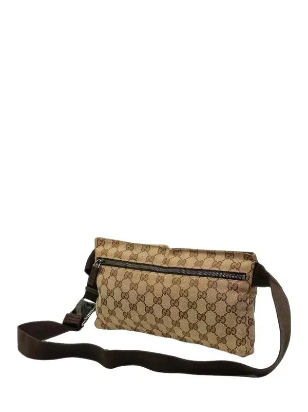 Gucci Gg Canvas Double Pocket Belt Bag - Neutrals