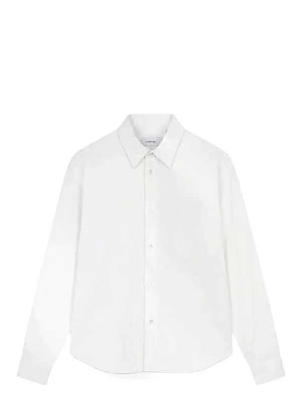 LARDINI Logo-embroidered Chest-pocket Shirt - White