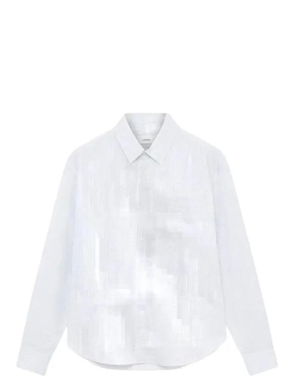 LARDINI Check-pattern Chest-pocket Shirt - White