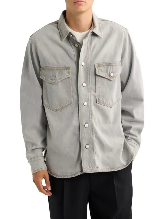 ALLSAINTS Albin Denim Button-up Shirt - Washed Grey