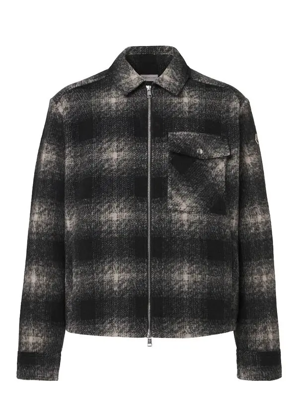 Moncler Archivio Checked Zip-up Jacket - Grey