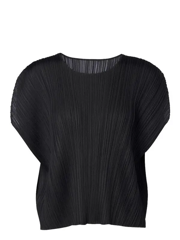 Issey Miyake Pleated Top - Black