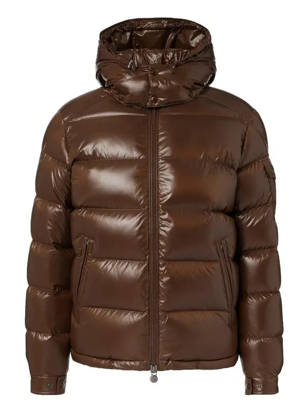 Moncler Maya Hooded Down Jacket - Brown