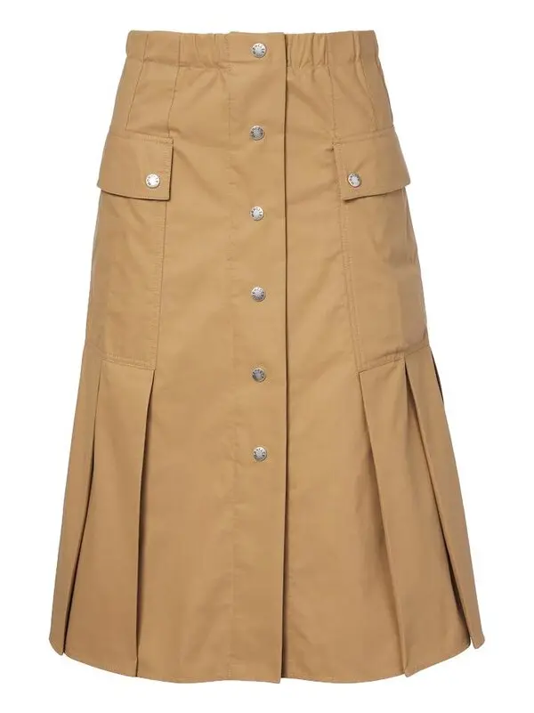 Moncler Pleated Midi Skirt - Beige
