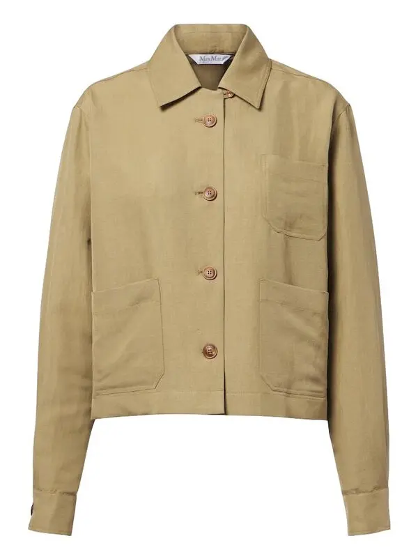 Max Mara Linen And Silk Twill Jacket - Beige