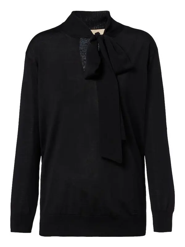 Valentino Garavani Bow-detail Wool Sweater - Black