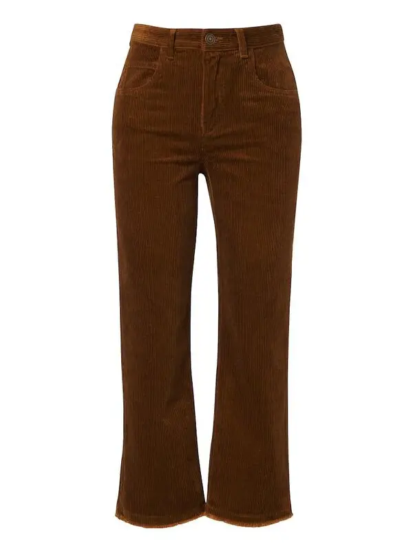 MARANT ETOILE Isabel Marant Étoile Ruthie Cropped Corduroy Straight Pants - Brown