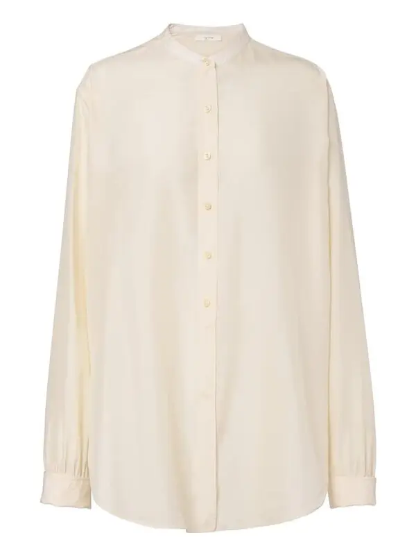 THE ROW Lula Silk Satin Shirt - White