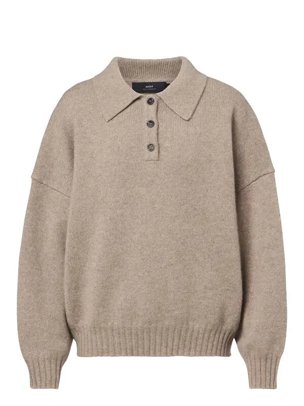 Arch4 Cashmere Polo Sweater - Beige