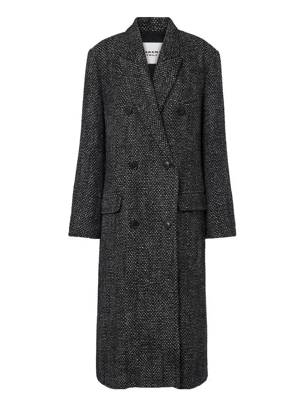MARANT ETOILE Pilda Herringbone Double-breasted Coat - Grey