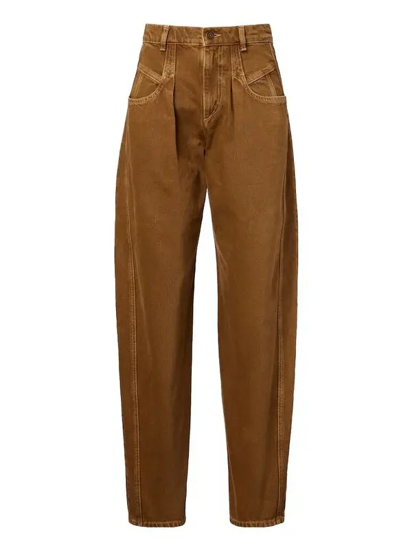 Isabel Marant Étoile Lisha Pleated Barrel-leg Jeans - Brown