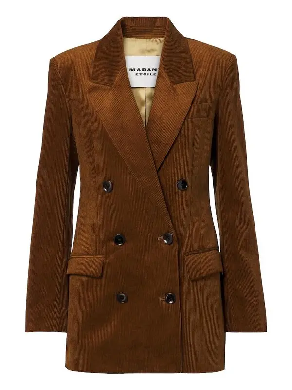 MARANT ETOILE Double-breasted Corduroy Blazer - Brown